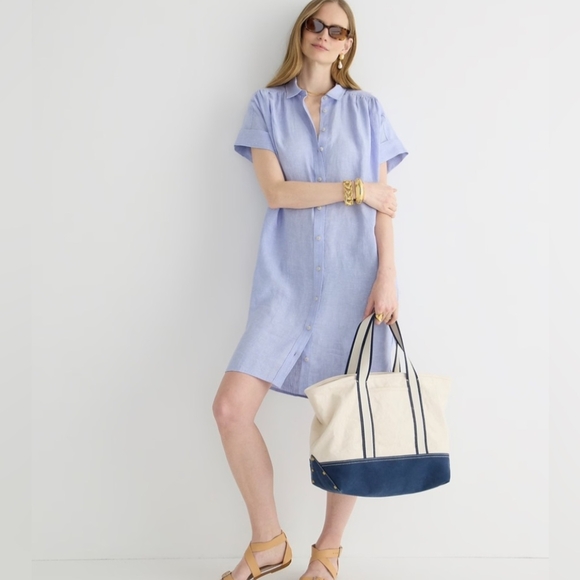 J. Crew | Dresses | Jcrew Linen Baird Mcnutt Irish Linen Shirt Dress In ...